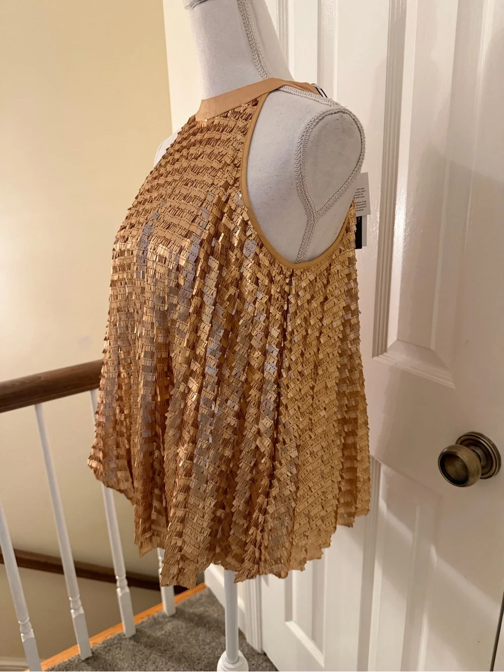 T Tahari | Tops | T Tahari Sequin Pleated Halter Top Nwt | Poshmark